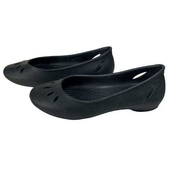 CROCS | Shoes | Crocs Womens Kadee Black Ballet Flats Size 6 Rubber Classic Slip On Shoes | Poshmark